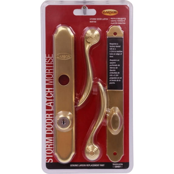 Larson Screen Away Bright Brass Mortise Hardware Kit With Key And ...