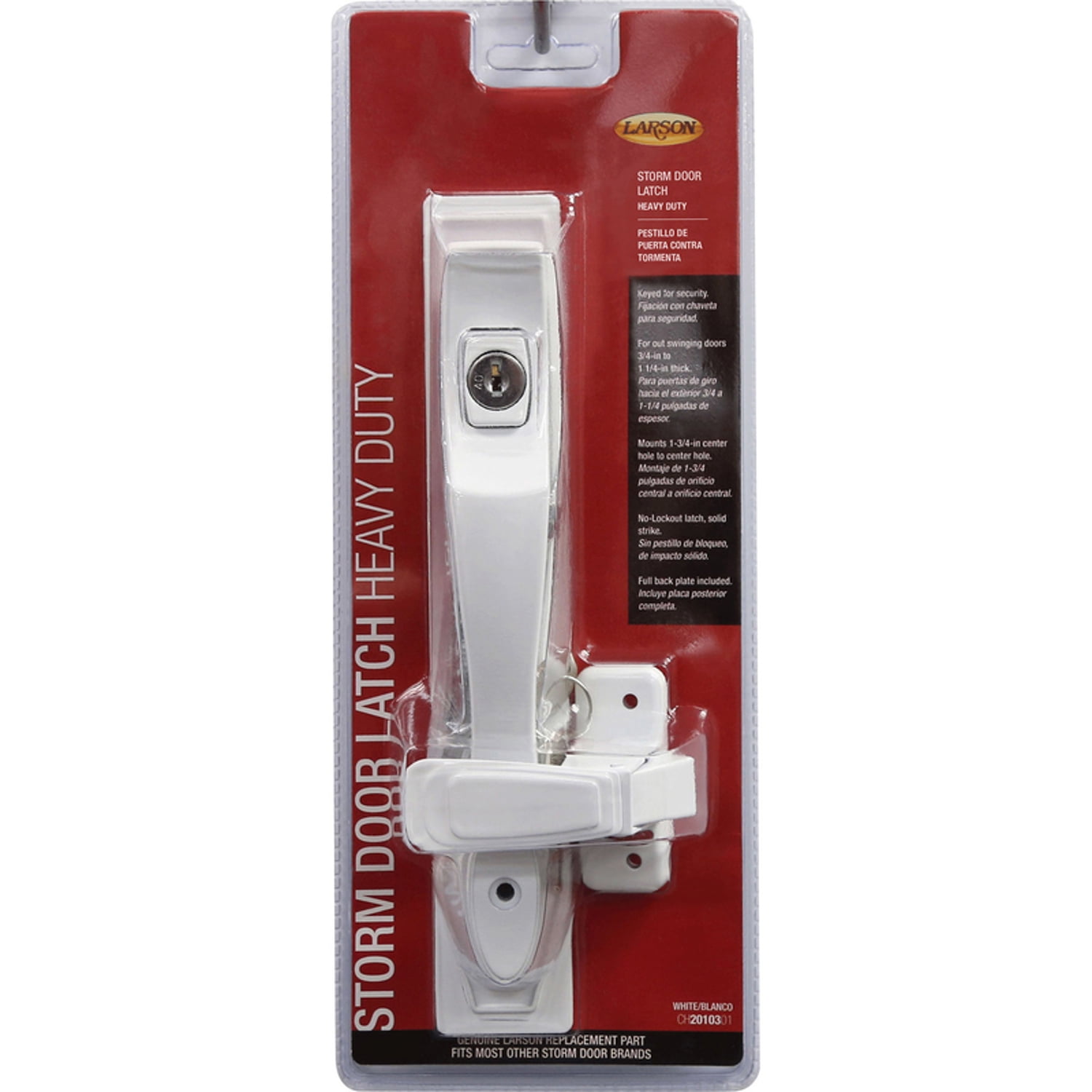 Larson White Heavy Duty Push Button Handle - Surface Mount Fits Solid ...