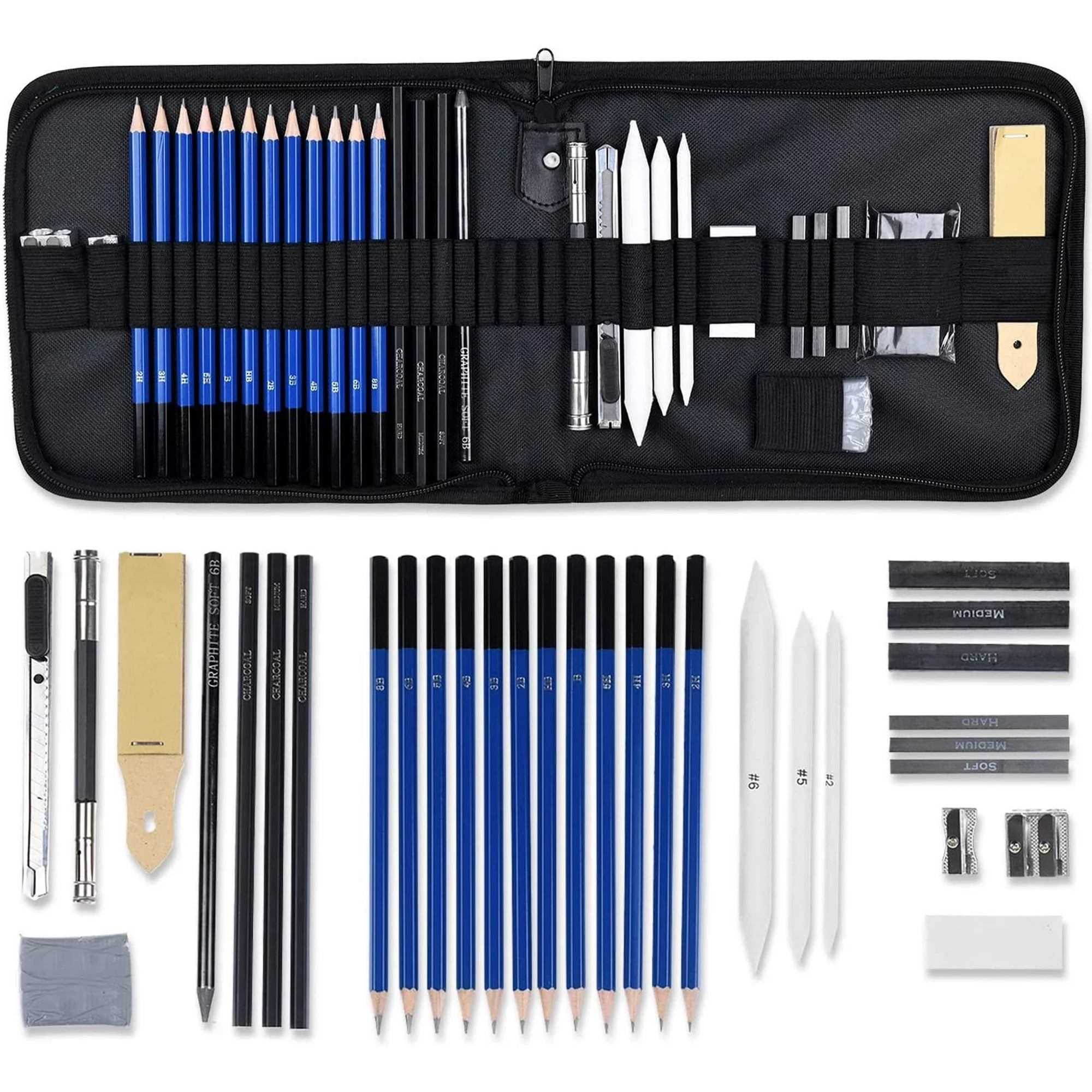 Lartique Art Supplies, 71 Piece Drawing Kit with Drawing Pencils and ...