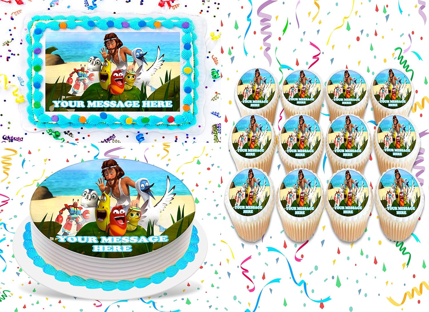 Larva Cake Topper Edible Image Cupcakes Frosting Sugar Sheet (8" X 11 ...