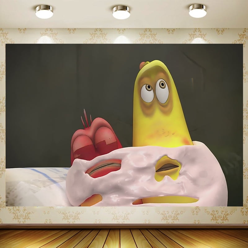 Larva backdrop Birthday Party Supplies Funny worm Banner Kid cartoo ...