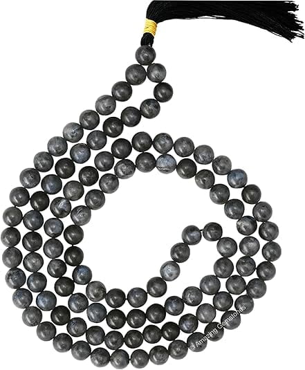 Larvikite Mala Beads 108 Buddhist Prayer Beads Japamala (Without Knots ...