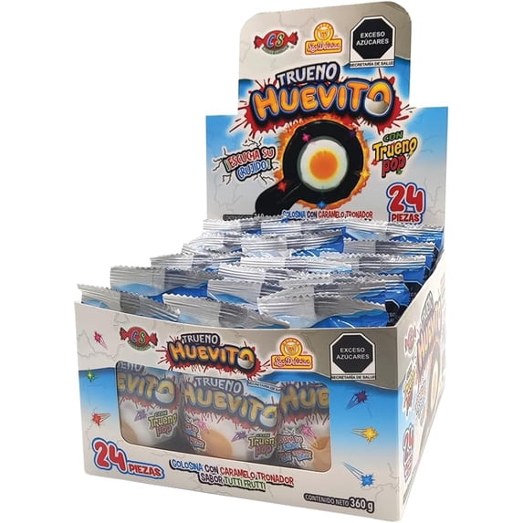 Las Delicias Trueno Huevito Egg-Shaped Gummy with Popping Candy 24pz ...