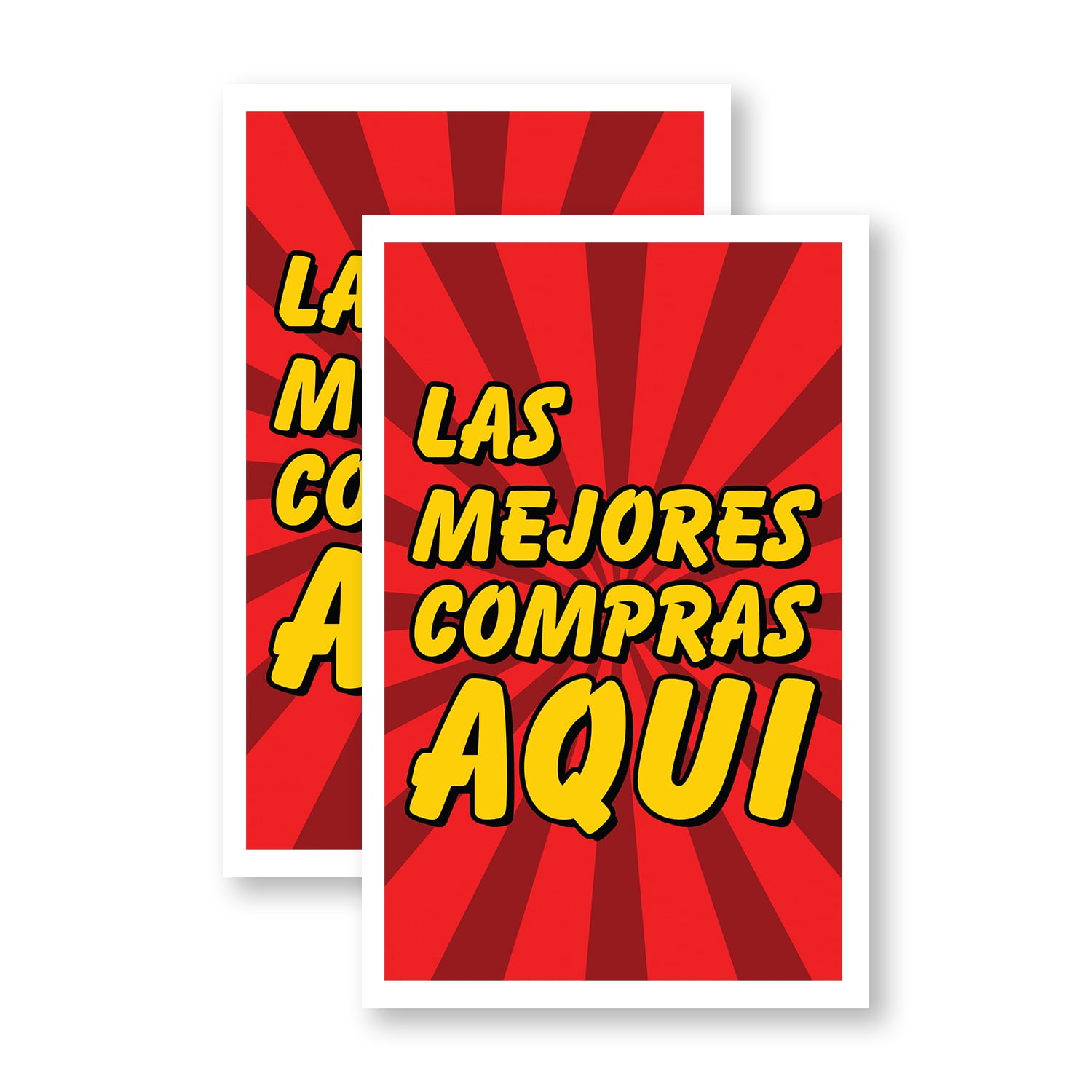 Las Mejores Compras Aqui (2-Pack) 24 Inch x 36 Inch Vinyl Decals | Sign Insert Peel & Stick ...