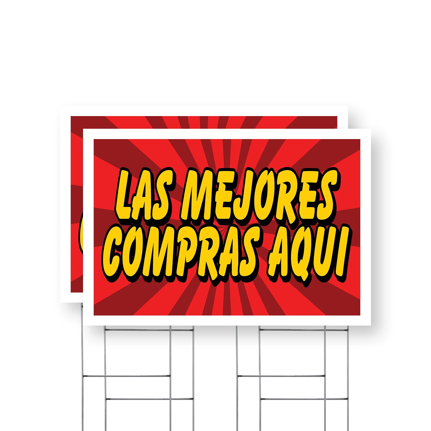 Las Mejores Compras Aqui Yard Sign 2 Pack of 24 Inch x 36 Inch Double ...