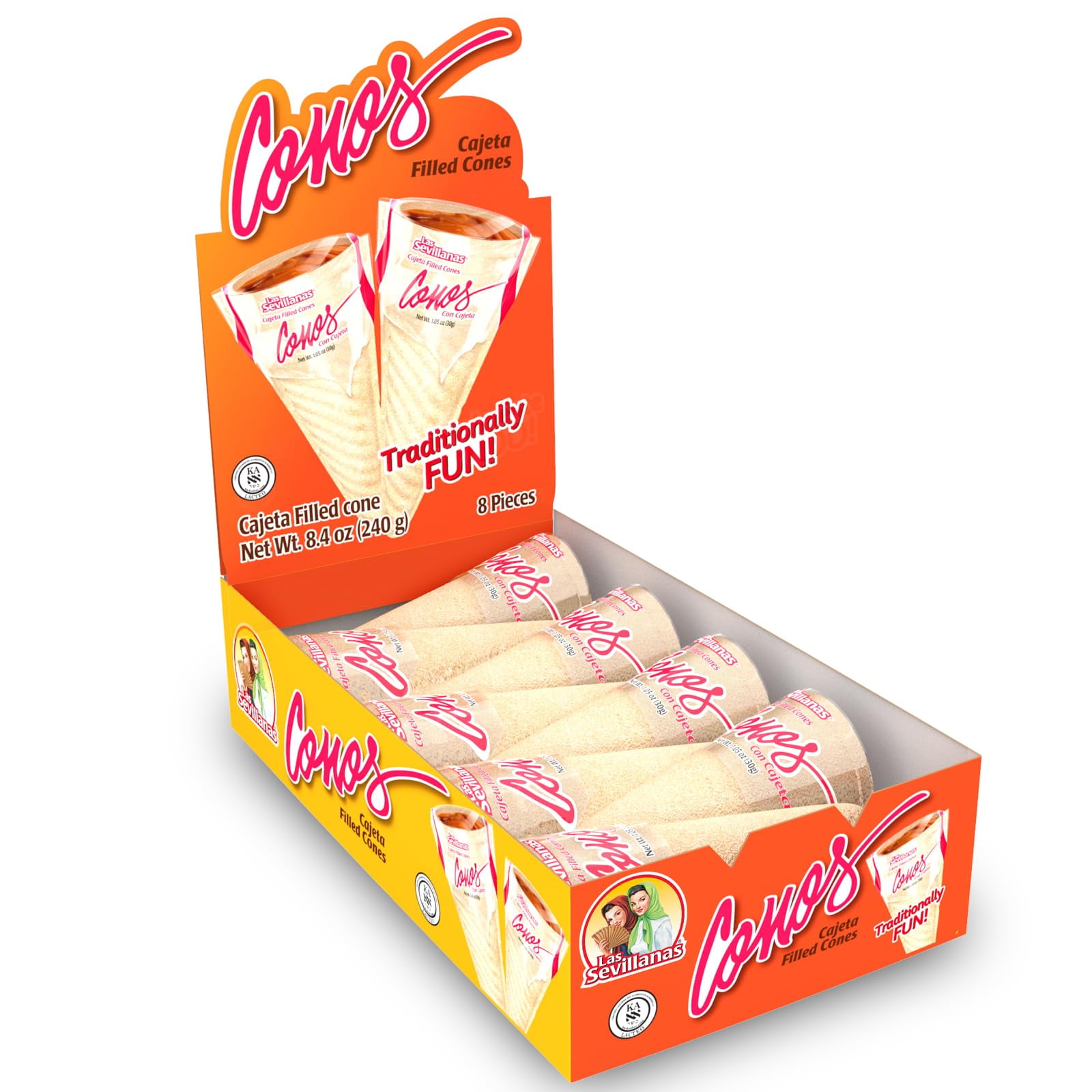 Las Sevillanas Cajeta Filled MZF22 Wafer Cones - Traditional Dessert ...