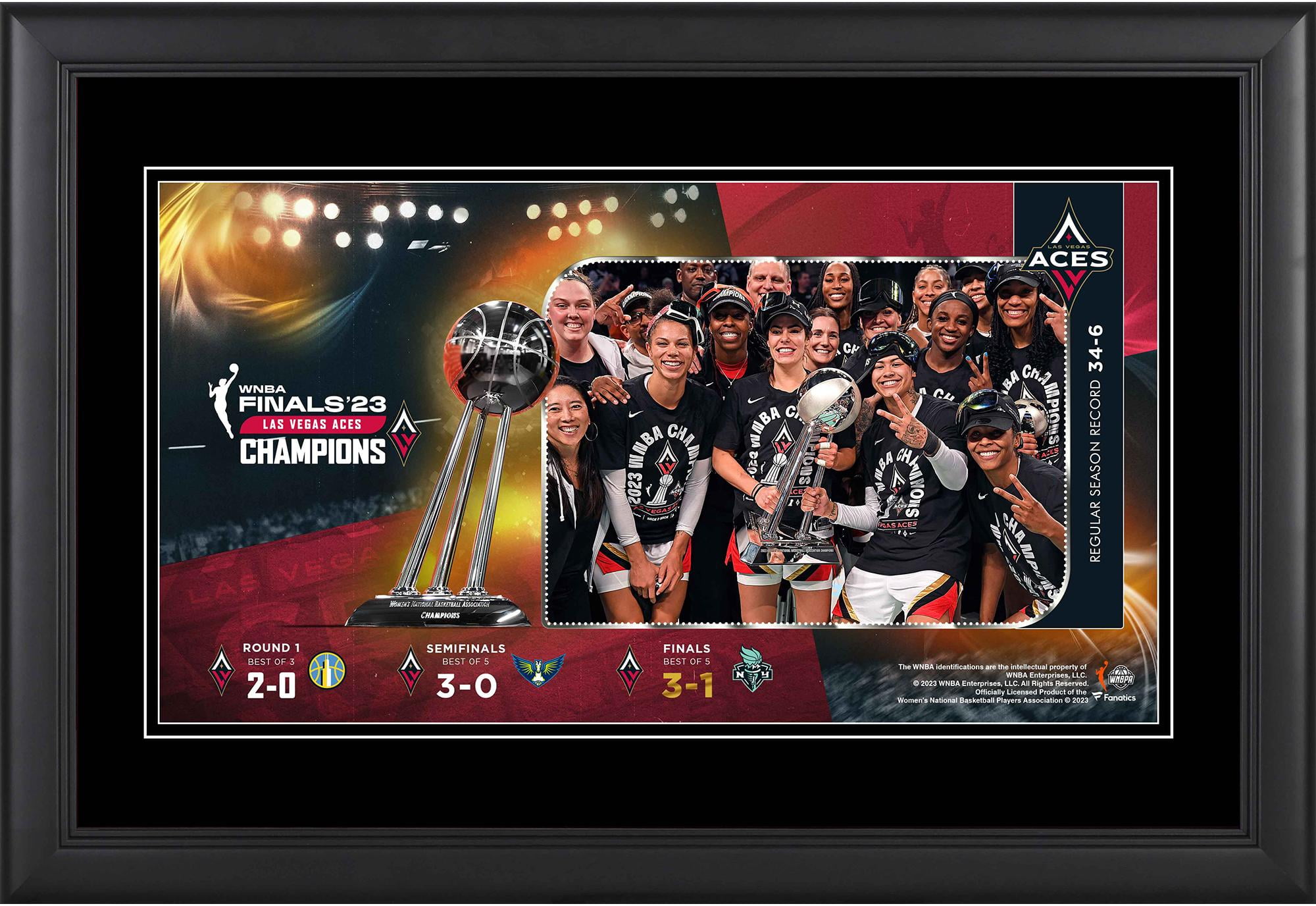 Las Vegas Aces Framed 10" x 18" 2023 WNBA Finals Champions Collage ...