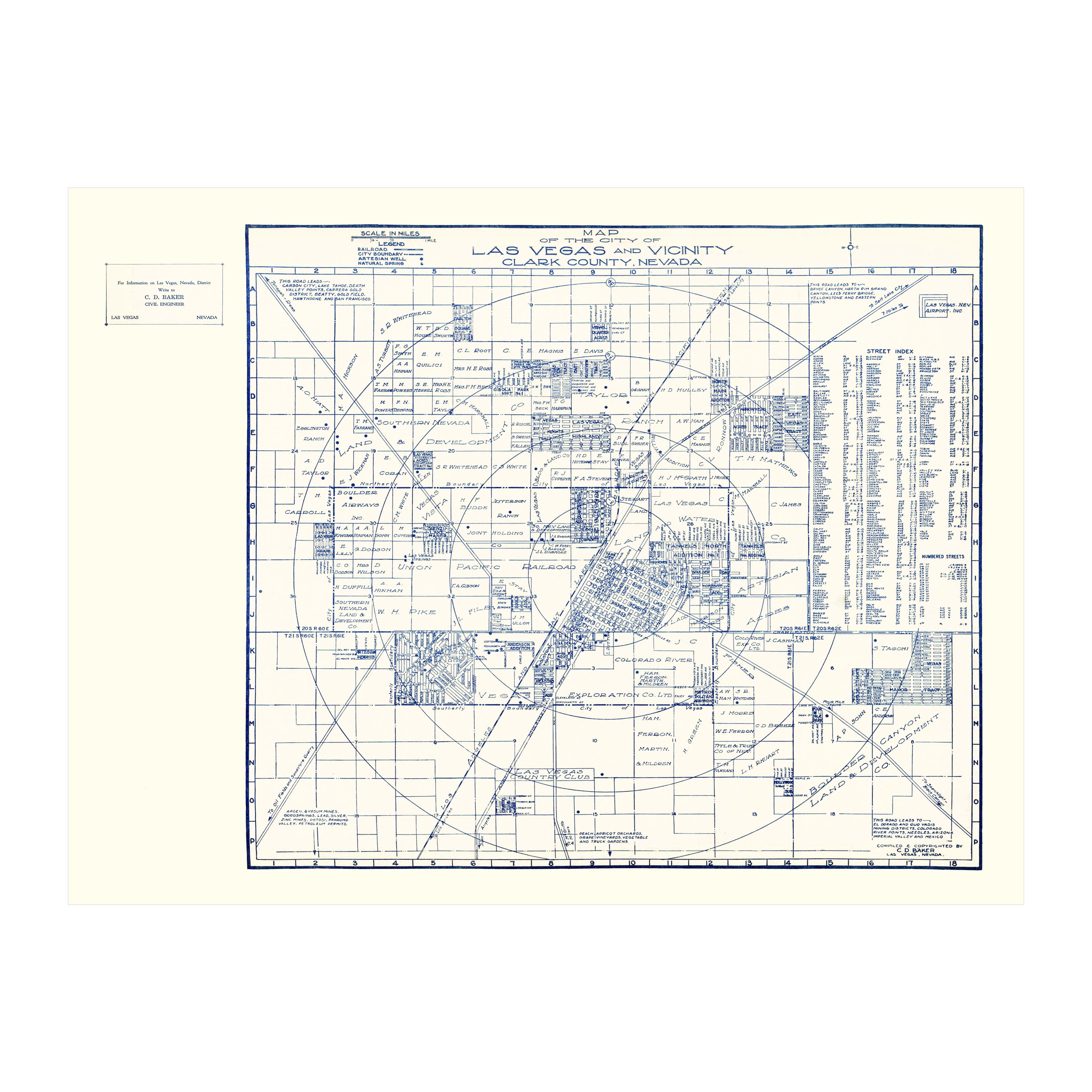 Las Vegas Art, 1920 Vintage Map of Las Vegas Nevada, NV History Wall ...