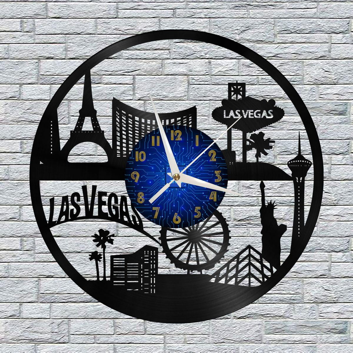 Las Vegas City View 4 12 Inch Vinyl Record Wall Clock - Silent ...
