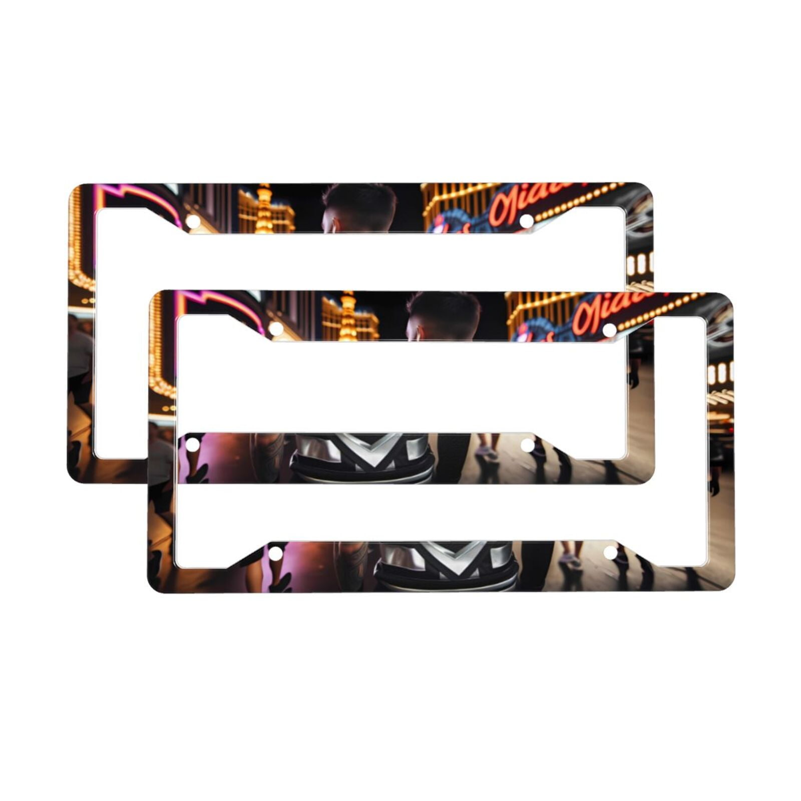 Las_Vegas Custom 4-Hole Football License Plate Frame (Set of 2 ...