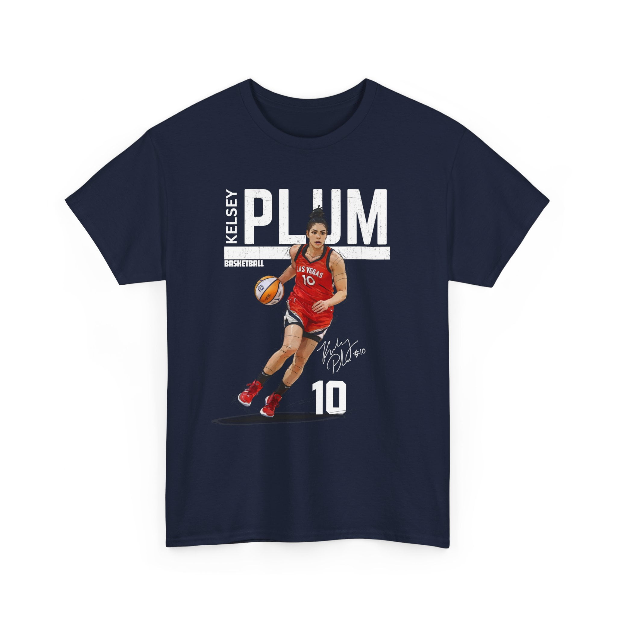Las Vegas Kelsey Plum #10 Throw Shirt Cartoon Basketball Unisex Cotton ...