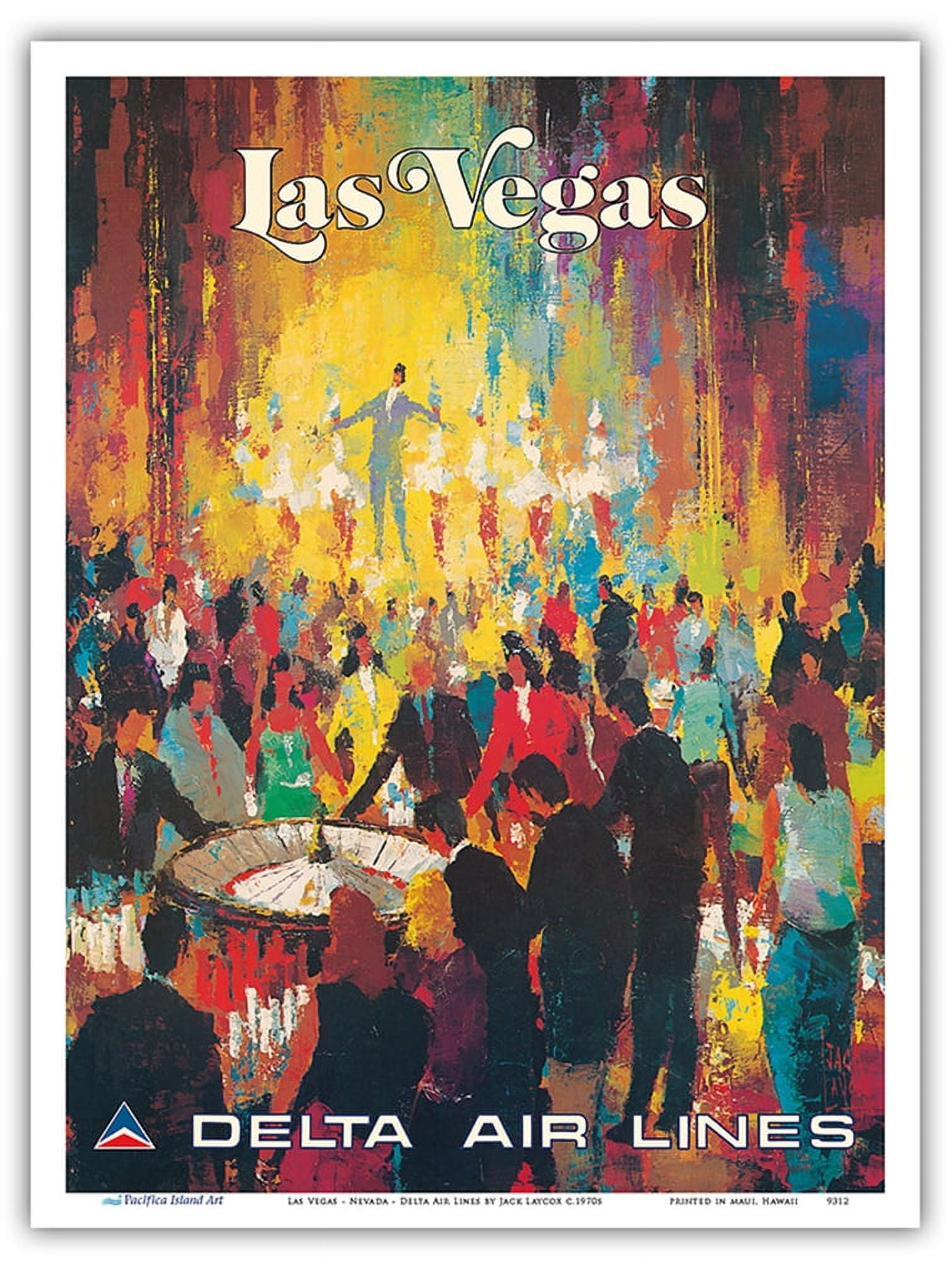 Las Vegas - Nevada - Delta Air Lines - Vintage Airline Travel Poster by ...