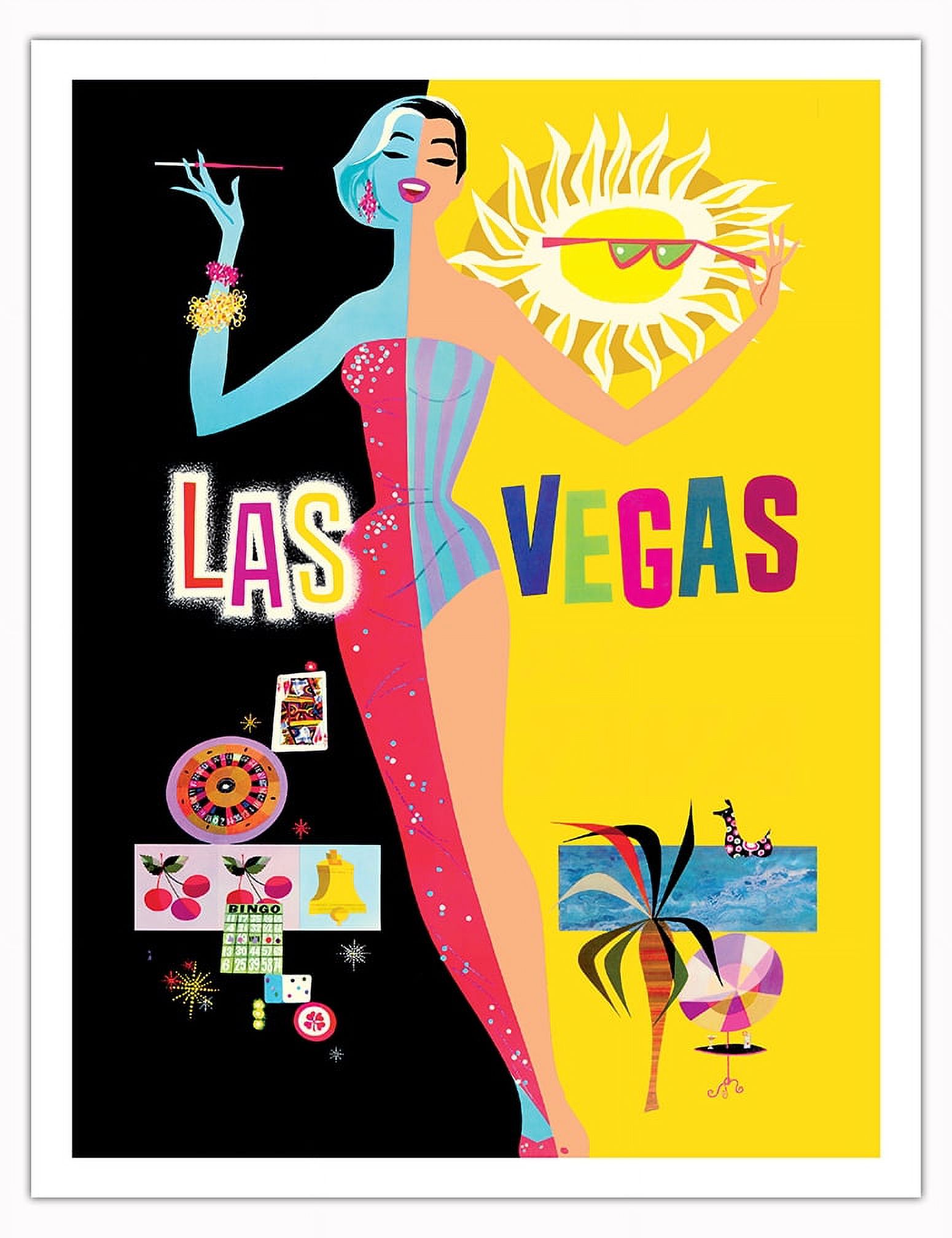 Las Vegas Nevada - Vintage Travel Poster by David Klein c.1958 - Fine ...