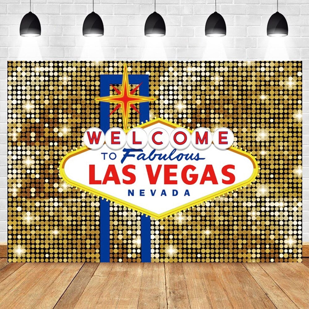 Las Vegas Night Backdrop Casino Poker Theme Vintage Birthday Prom ...