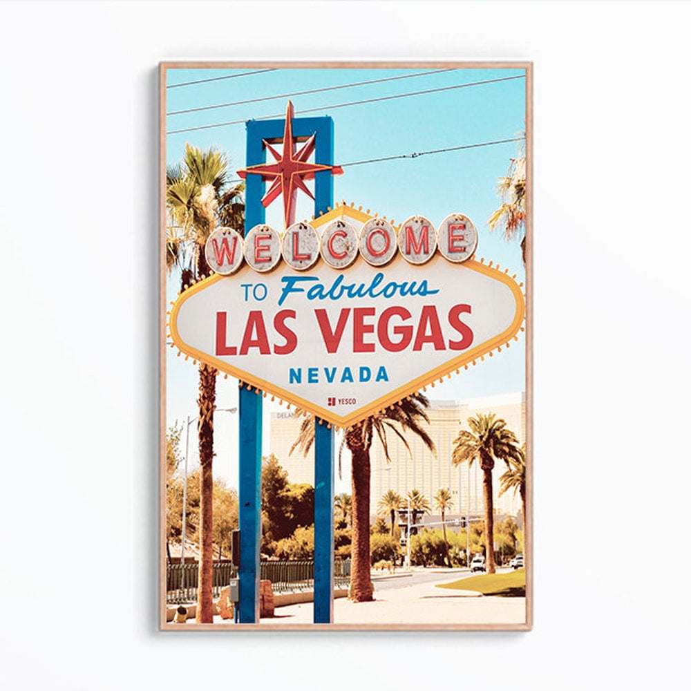Las Vegas Print Las Vegas Wall Art Welcome To Fabulous Las Vegas Print ...