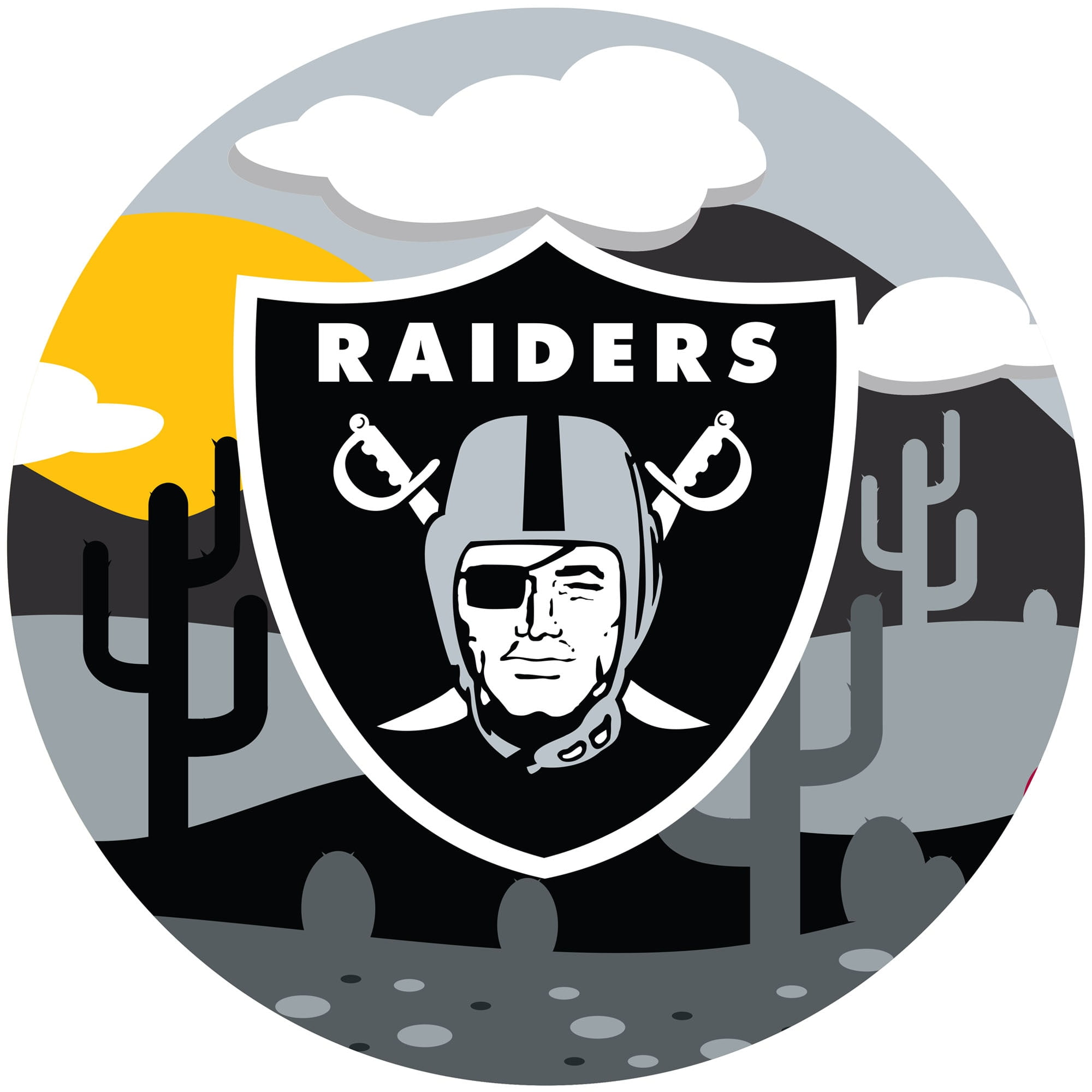 Las Vegas Raiders 12" Landscape Circle Sign - Walmart.com