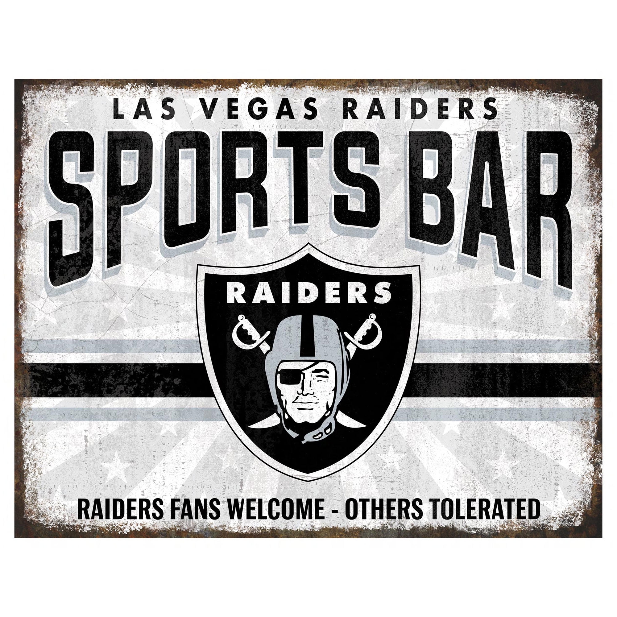 Las Vegas Raiders 12" x 8" Sports Bar Metal Sign - Walmart.com