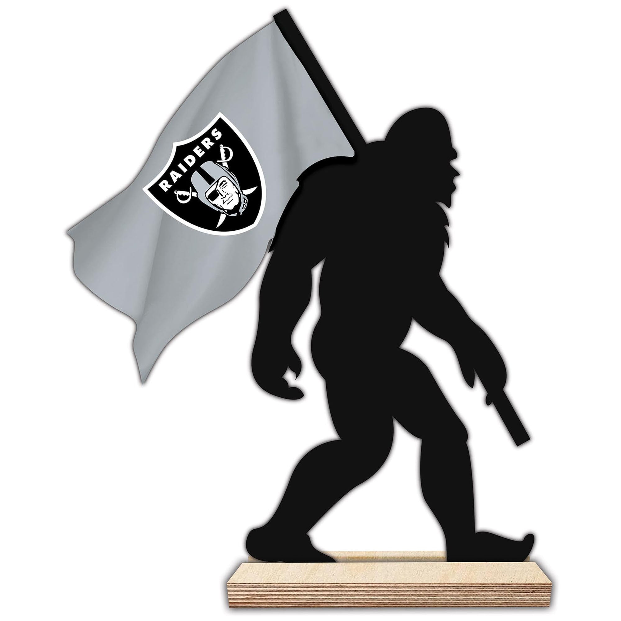 Las Vegas Raiders 18'' Team Logo Bigfoot Silhouette Desktop Art ...