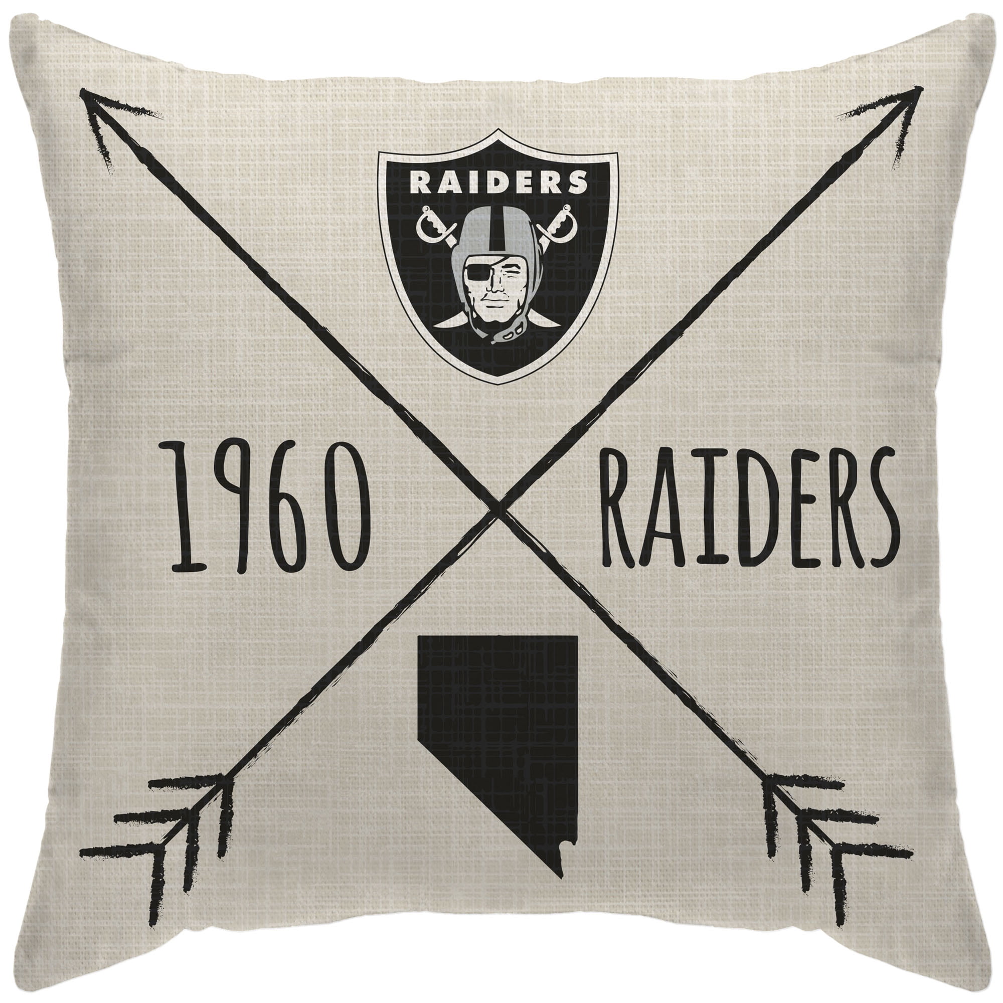 Las Vegas Raiders 18'' x 18'' Cross Arrow Decorative Throw Pillow ...