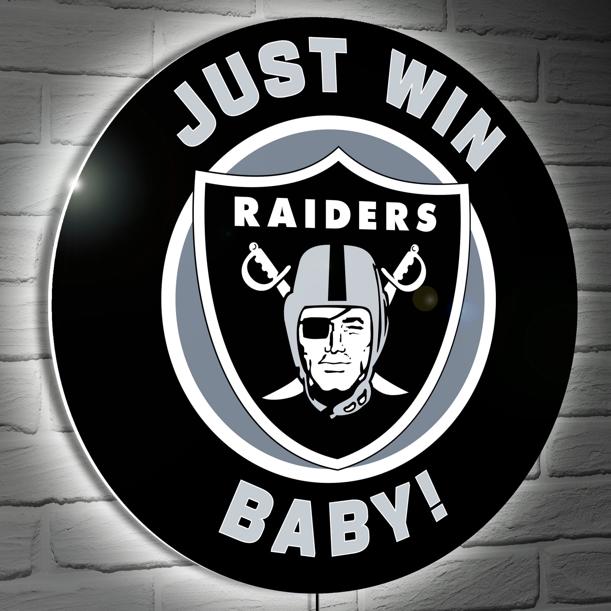 Las Vegas Raiders 23" LED Slogan Round Wall Sign - Walmart.com