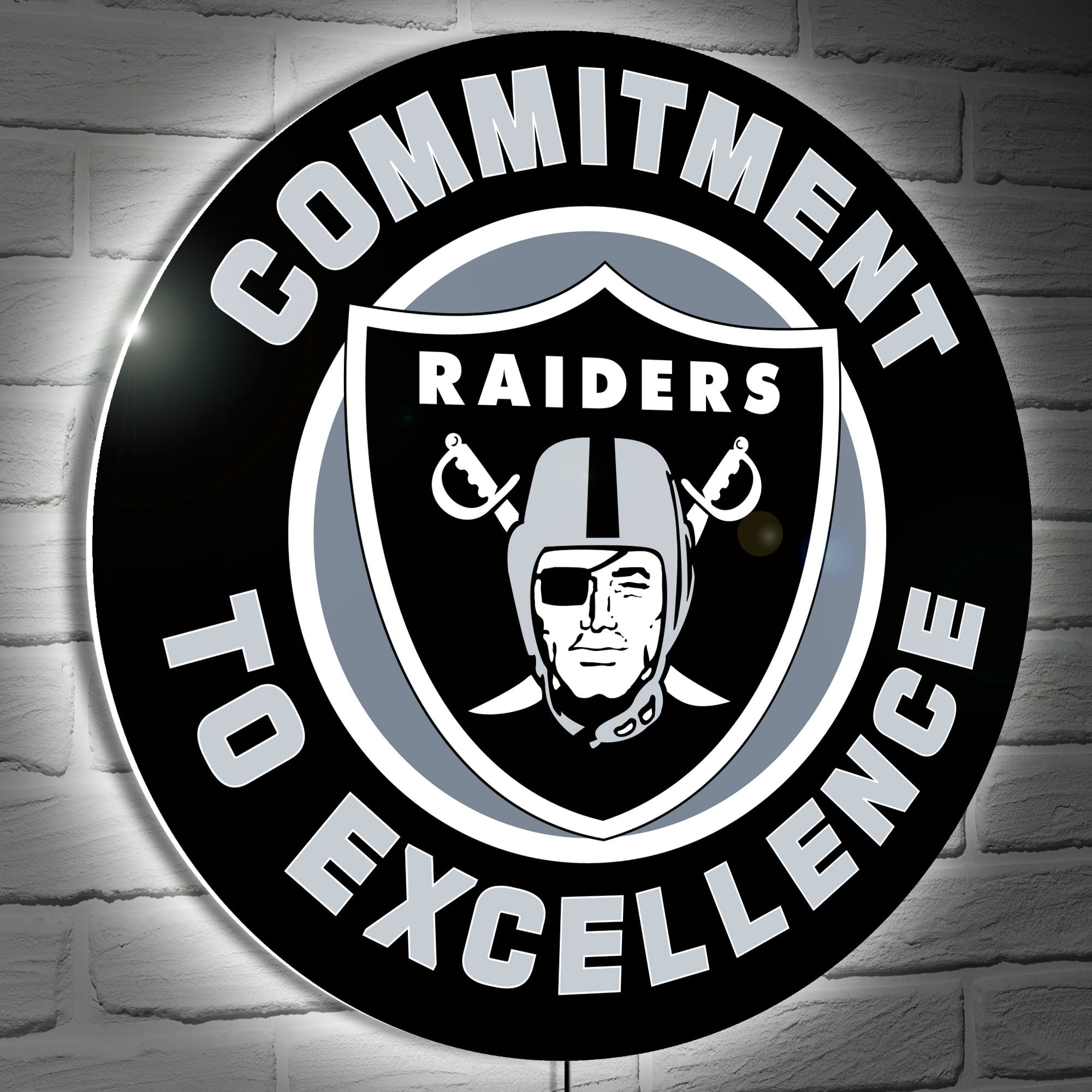 Las Vegas Raiders 23" LED Slogan Round Wall Sign - Walmart.com