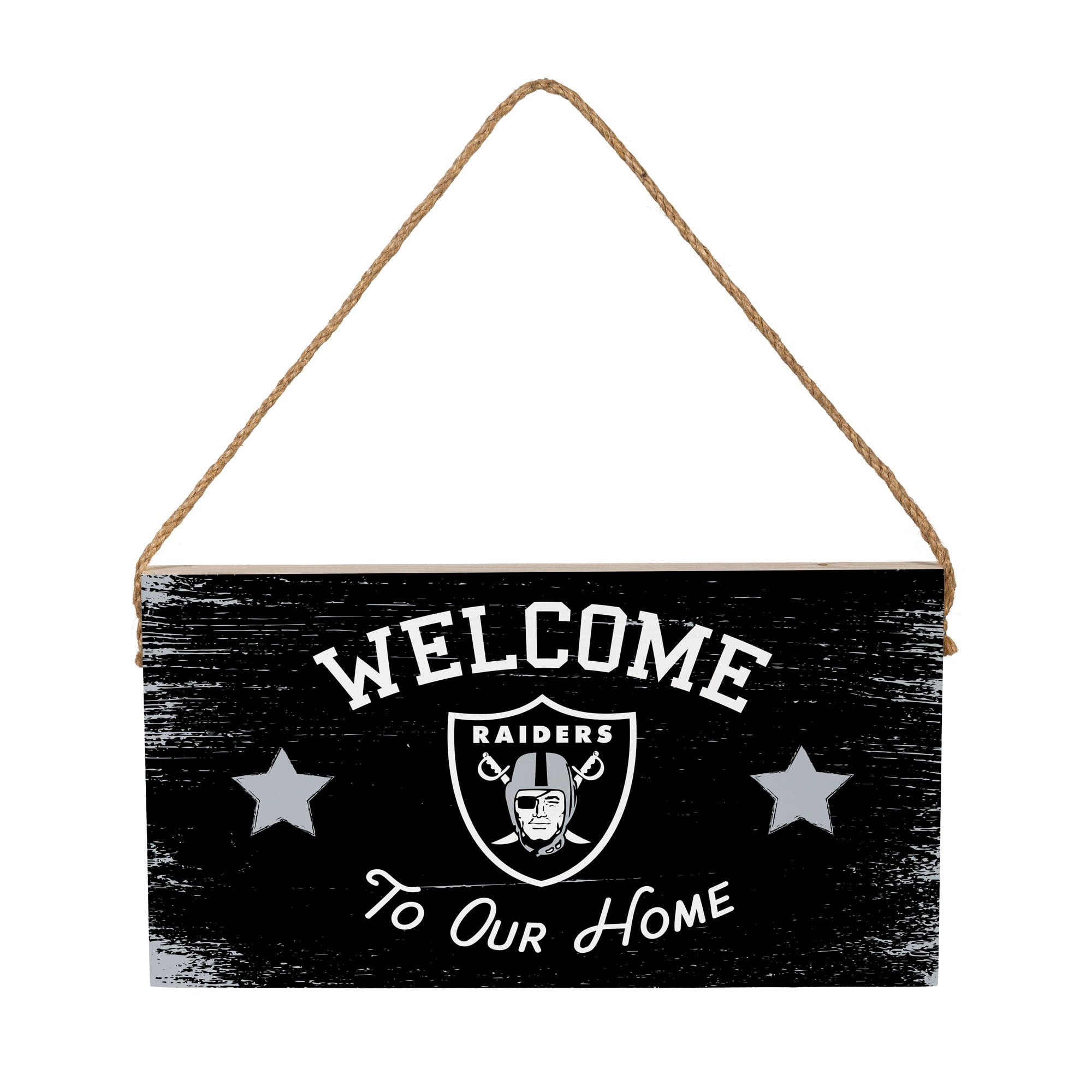 Las Vegas Raiders 6" x 11" Welcome Home Wood Wall Sign with Rope Hanger ...