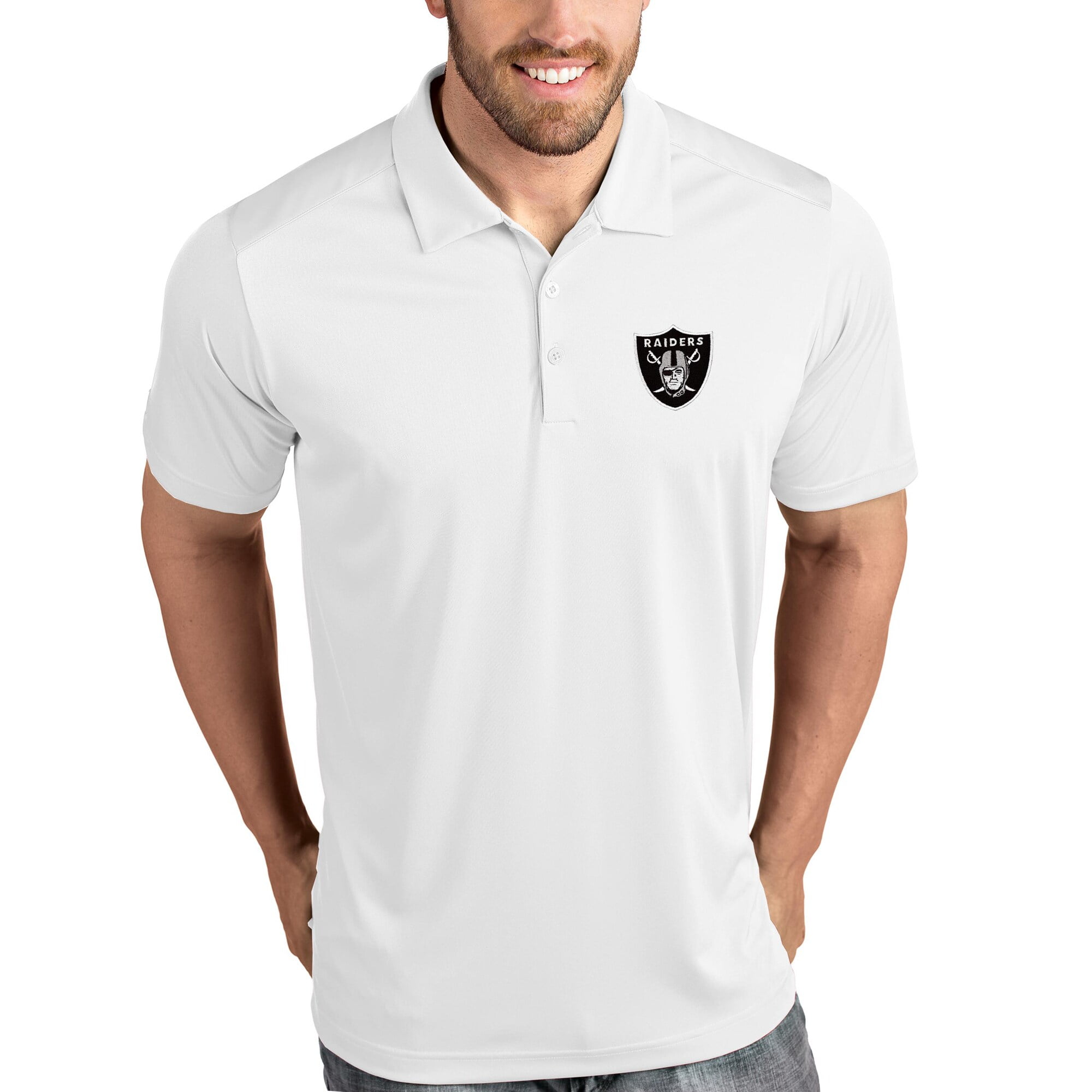 Las Vegas Raiders Antigua Tribute Polo - White - Walmart.com