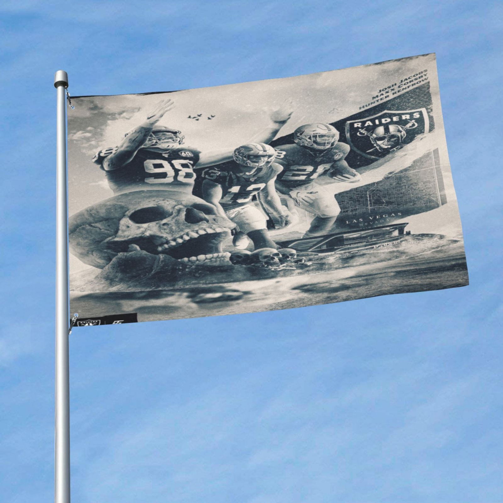 Raiders Double Sided Outdoor Decorative Flag Support Flag Indoor ...