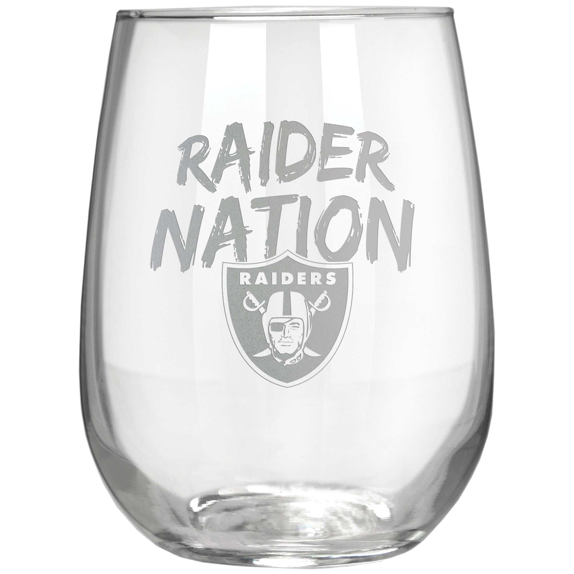 Las Vegas Raiders Etched 17oz. Rally Cry Stemless Wine Glass - Walmart.com
