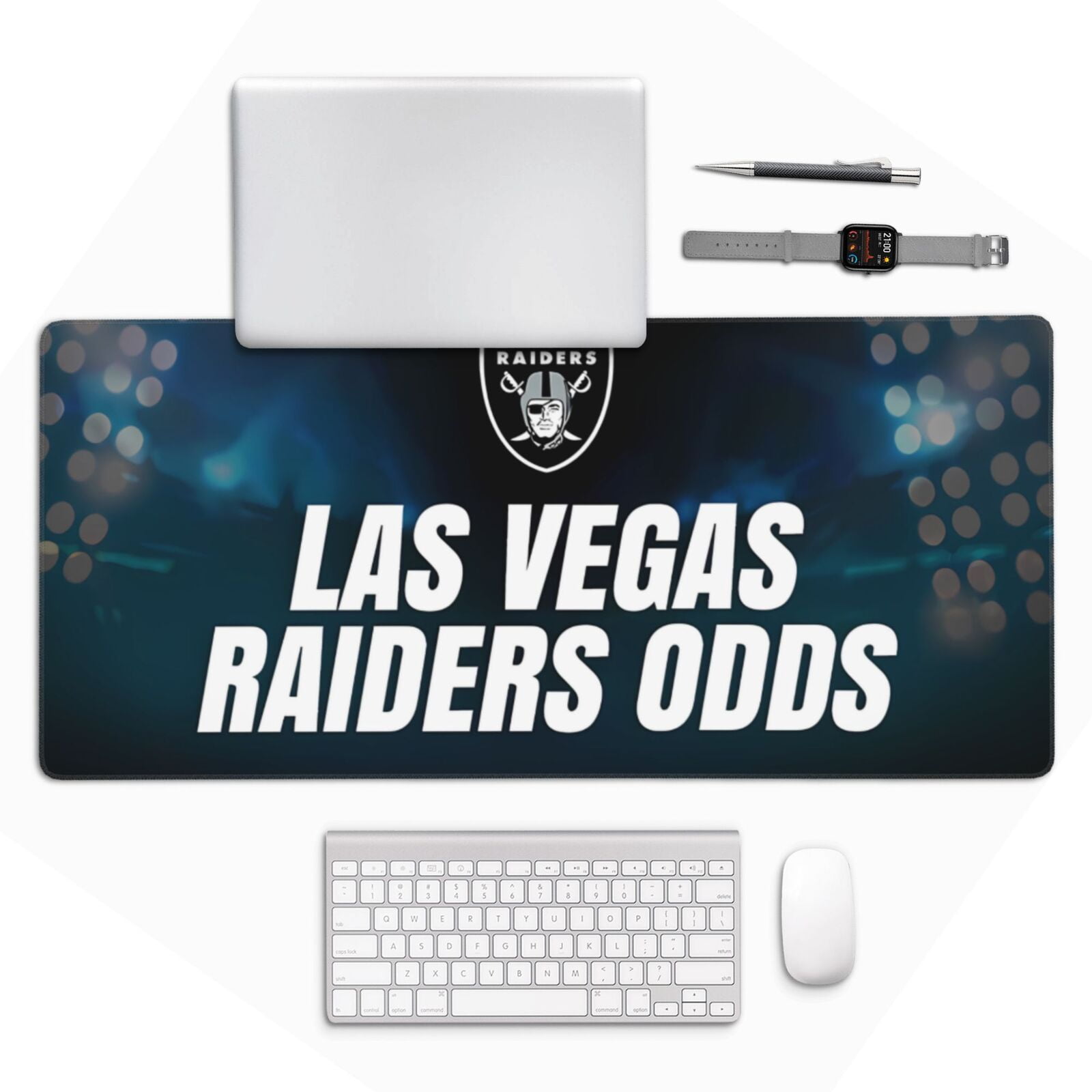 Raiders Football Logo Mouse Pad, Personalized Oversized Rubber Keyboard ...