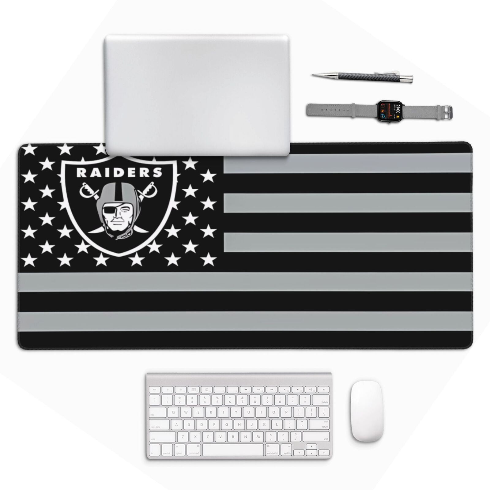 Raiders Football Logo Mouse Pad, Personalized Oversized Rubber Keyboard ...