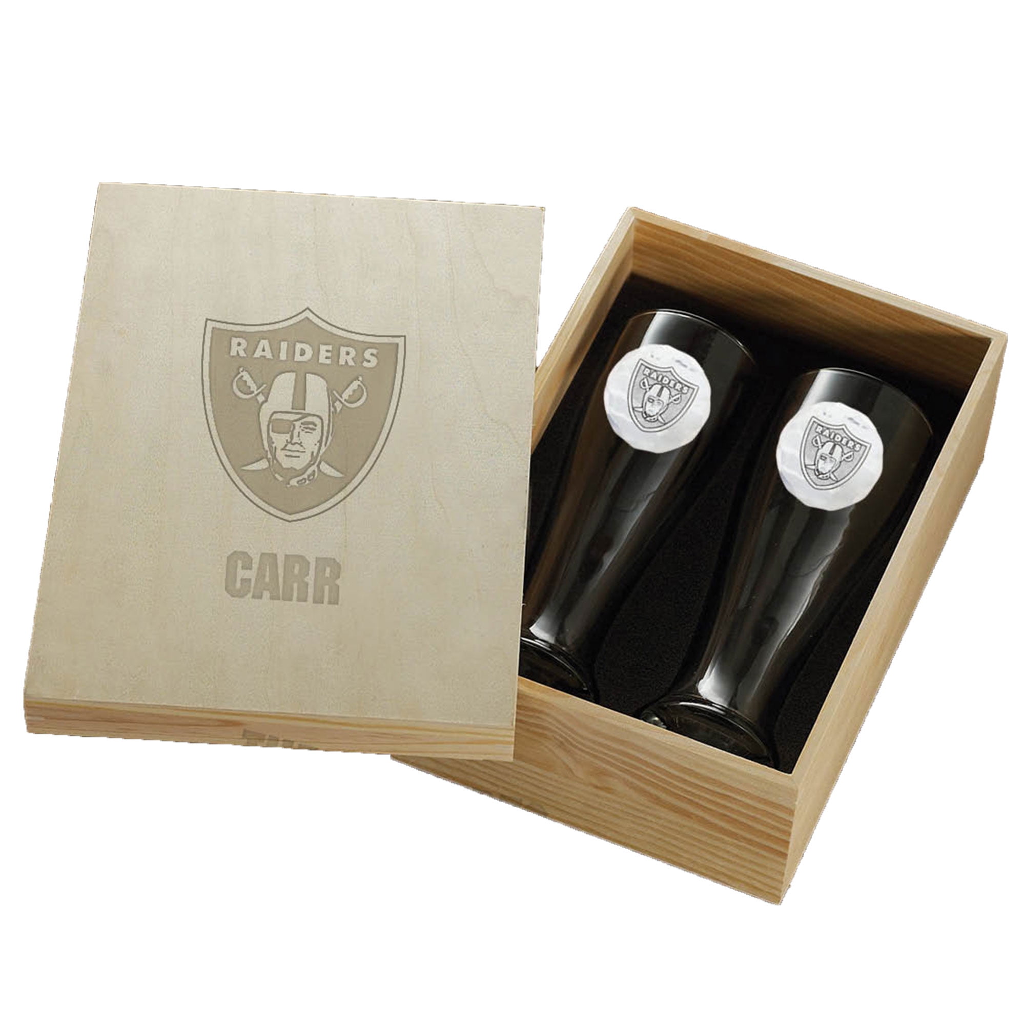 Las Vegas Raiders Two-Piece Pilsner Glass Set with Collector's Box ...