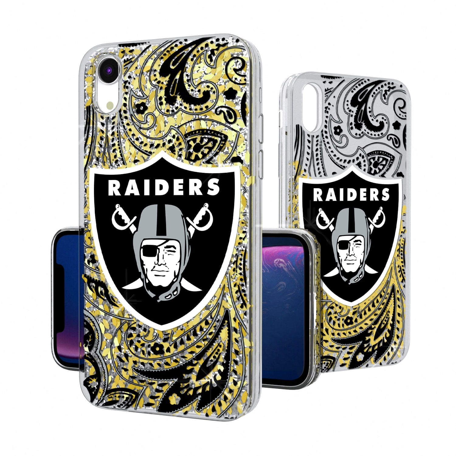 Las Vegas Raiders iPhone Paisley Design Glitter Case - Walmart.com