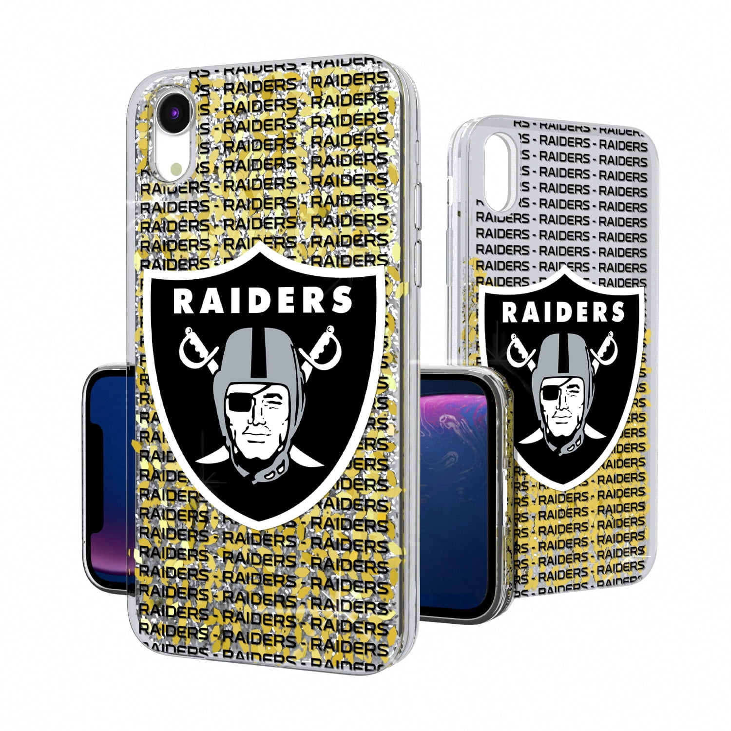 Las Vegas Raiders iPhone Text Backdrop Design Glitter Case - Walmart.com