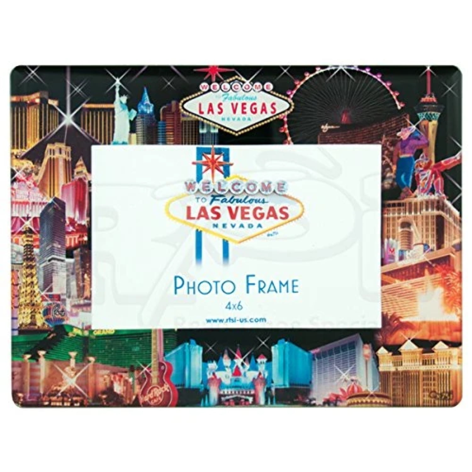 Las Vegas Strip Black Glass Picture Frame - Walmart.com
