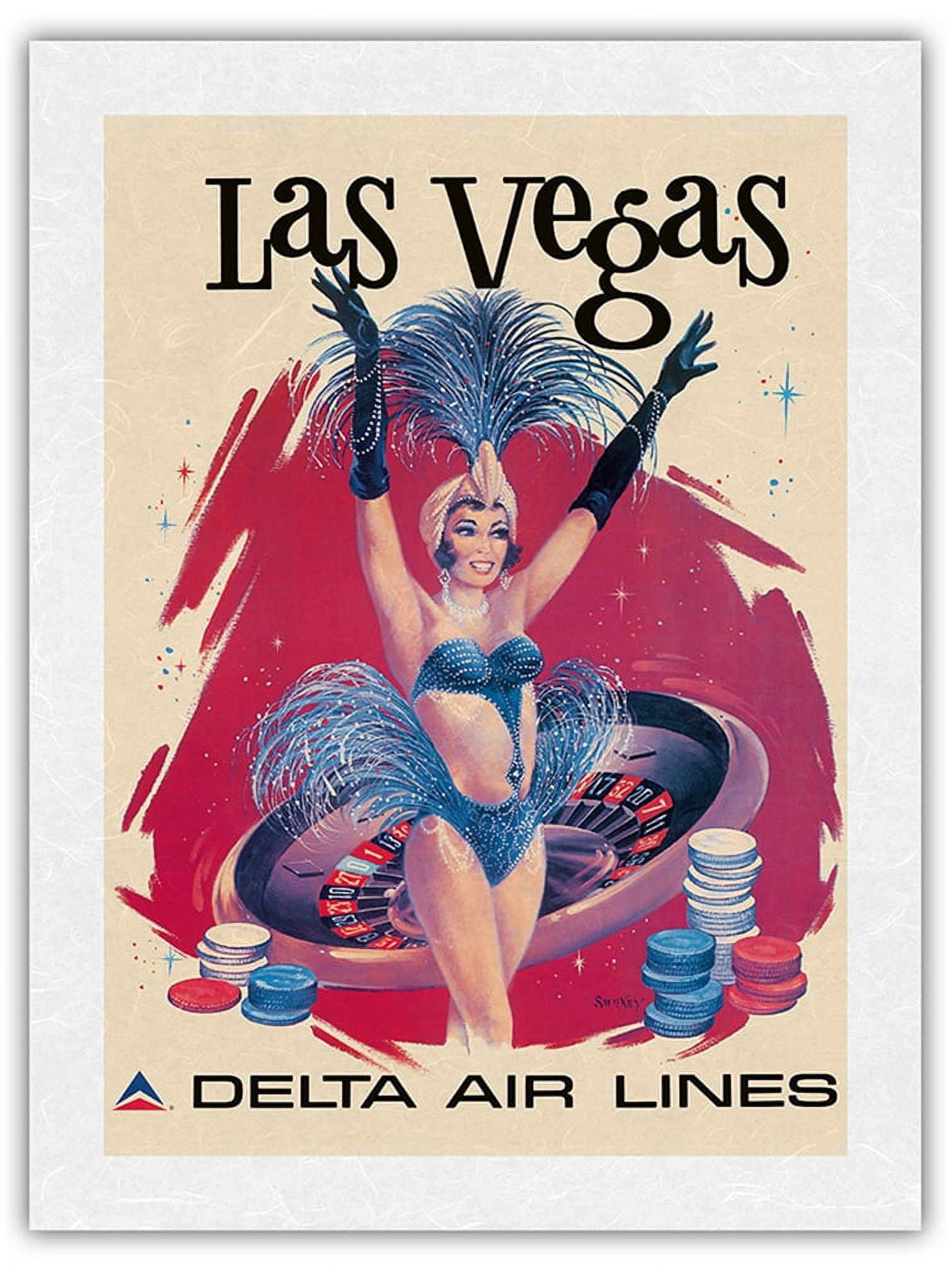Las Vegas, USA - Vegas Show Girl - Delta Air Lines - Vintage Airline ...