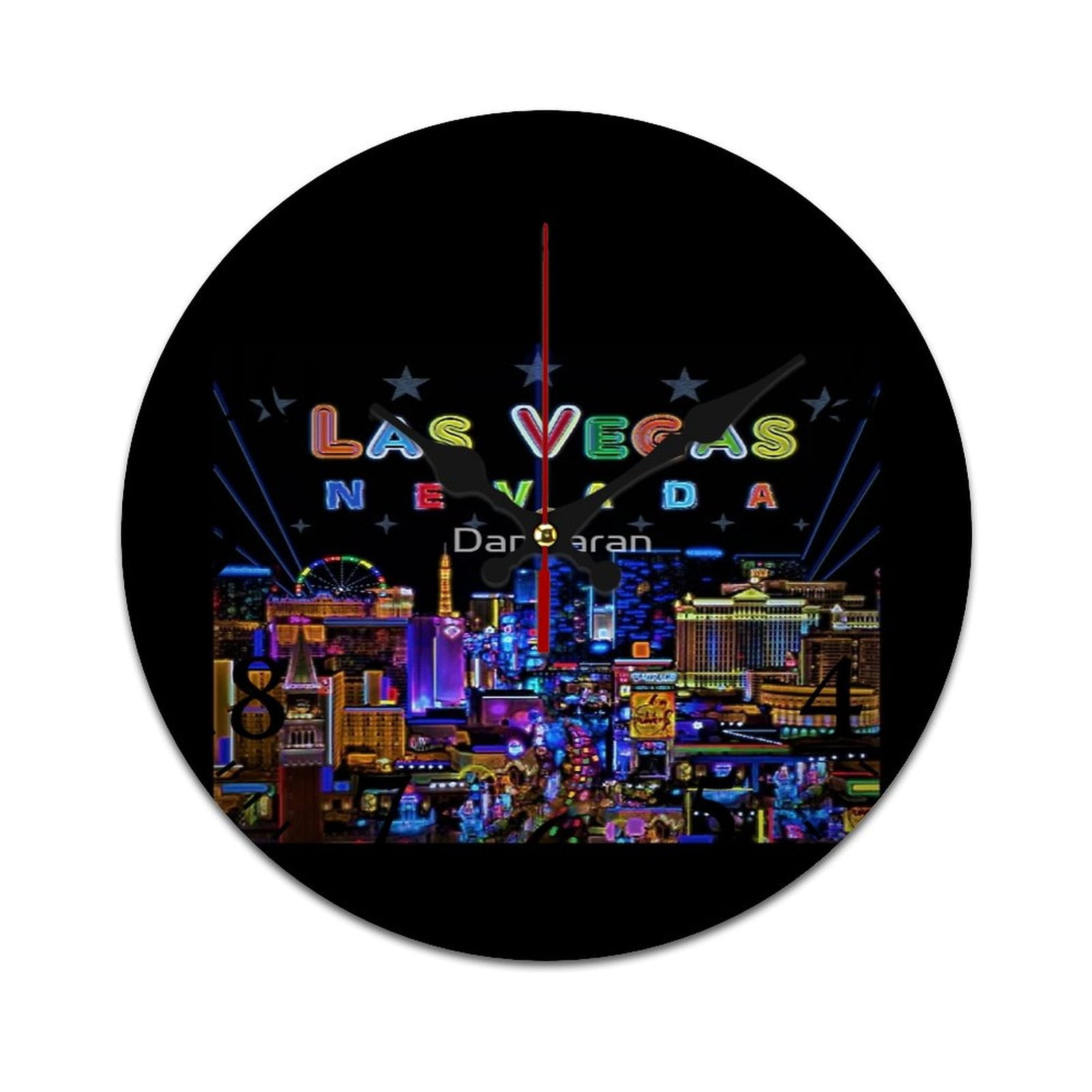 Las Vegas Wall Clock Modern Design Clocks Wall Hanging Home Office ...