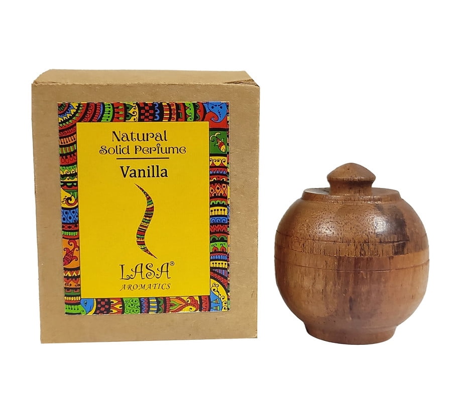 Lasa Aromatics Unisex Vanilla Natural Solid Perfume 6 g In Wooden Box ...