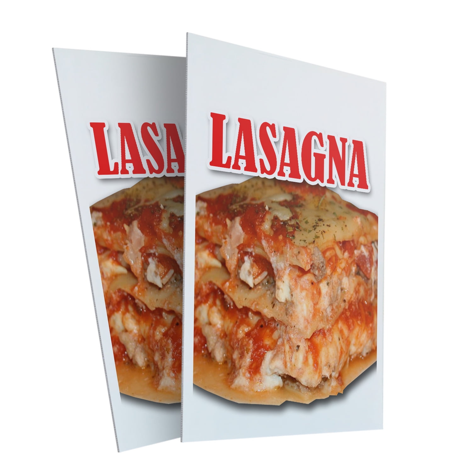 Lasagna (2-PACK) 24" x 36" Plastic Signs | Sign Insert 4mm Corrugated ...