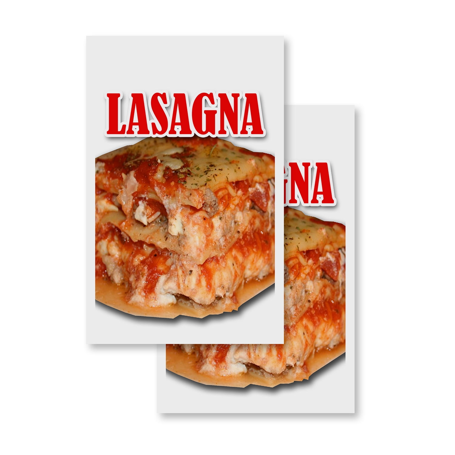 Lasagna (2-PACK) 24" x 36" Vinyl Decals | Sign Insert Peel & Stick ...