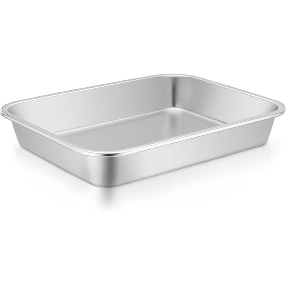 Lasagna Pan, 10.6 x 8.3 1.7inch Stainless Steel Rectangular Cake ...