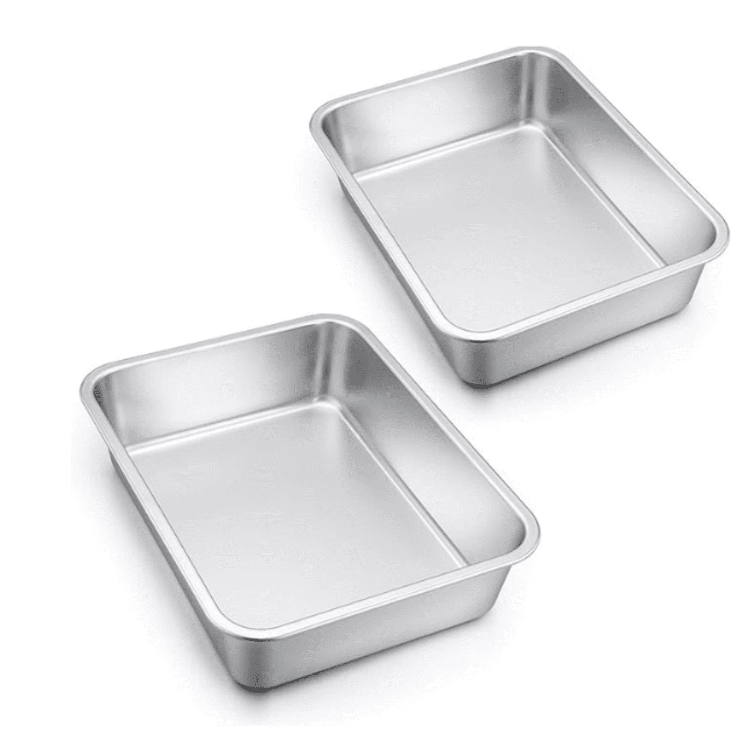 Lasagna Pan Set of 2,Deep Stainless Steel Baking Pans, 12.75 x10 x3.2 ...