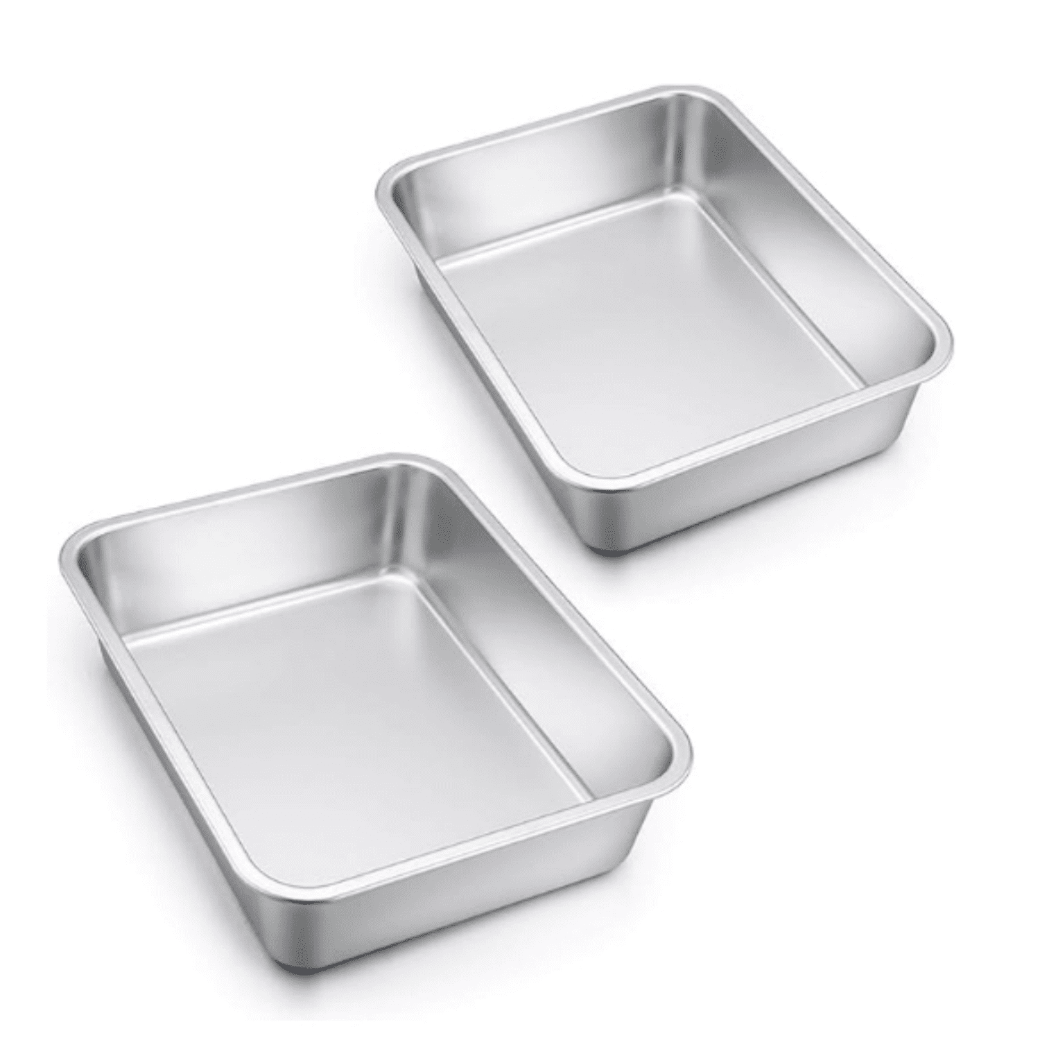 Lasagna Pan Set of 2, E-far Deep Stainless Steel Baking Pans, 12.75 x10 ...