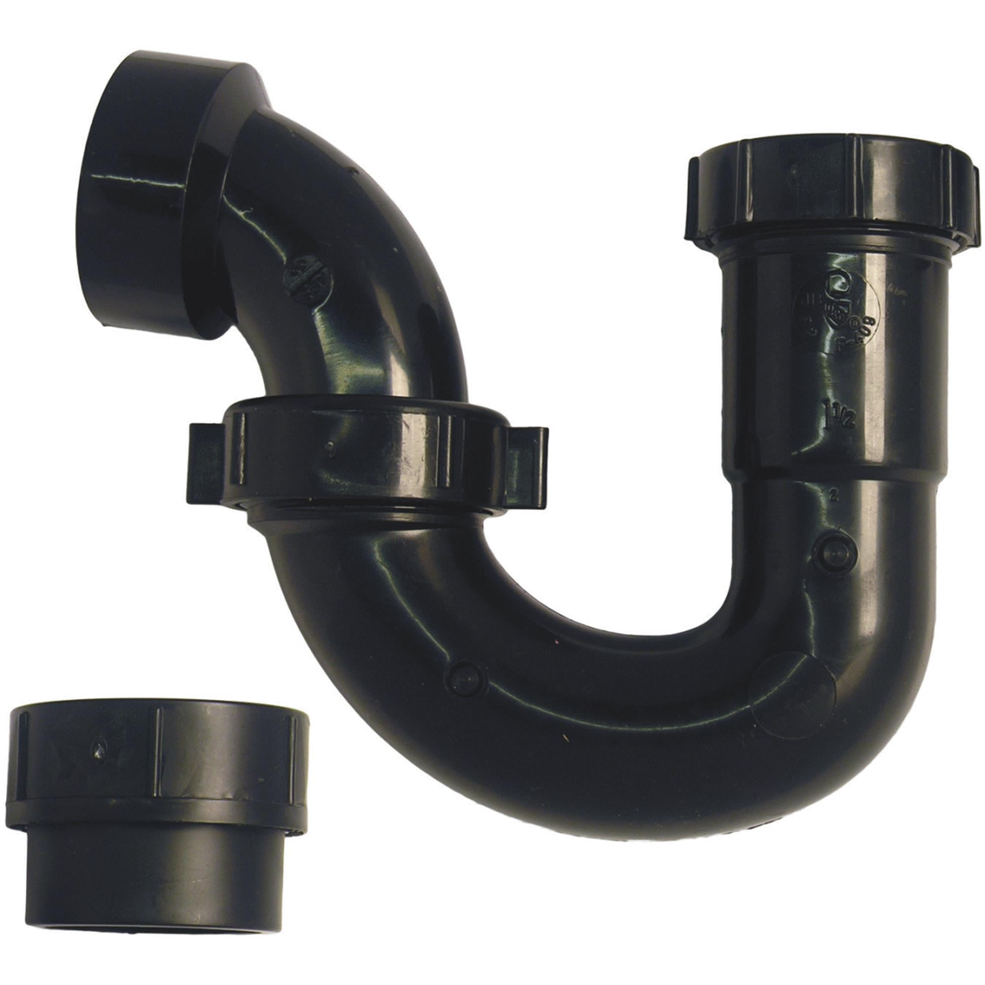 Lasco 1-1/2 In. or 1-1/4 In. x DWV Hub x FPT Black Plastic P-Trap 03 ...