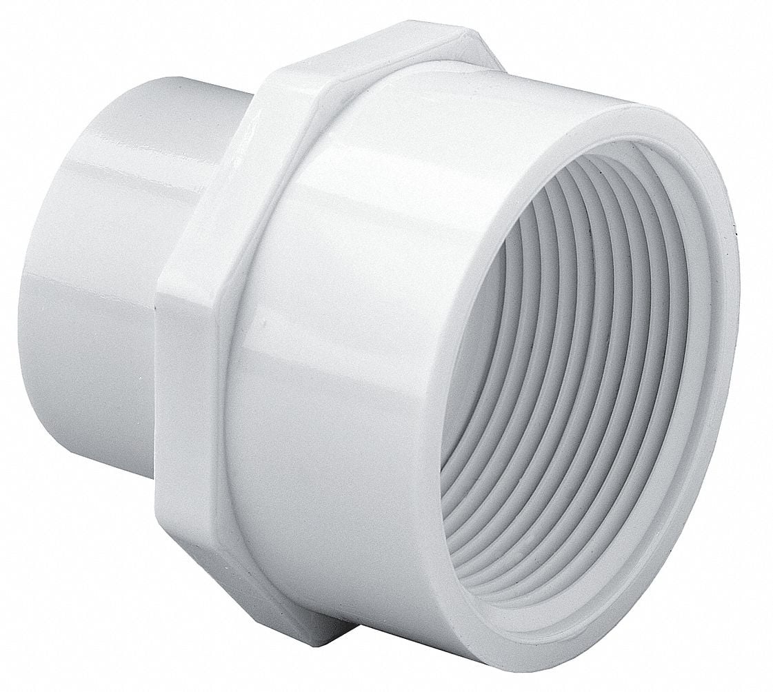 Lasco 435101BC Pipe Adapter, 3/4 x 1/2 in, Slip x FPT, PVC, White, SCH ...