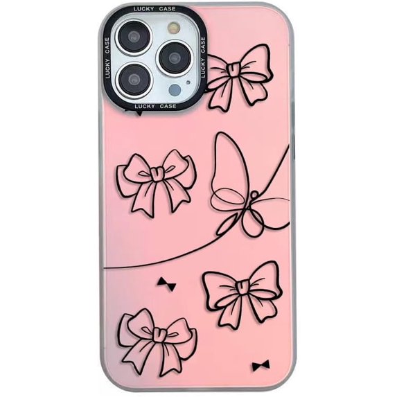 Laser Bow Butterfly Line Draw Matte Soft for iPhone Case (Colored ...
