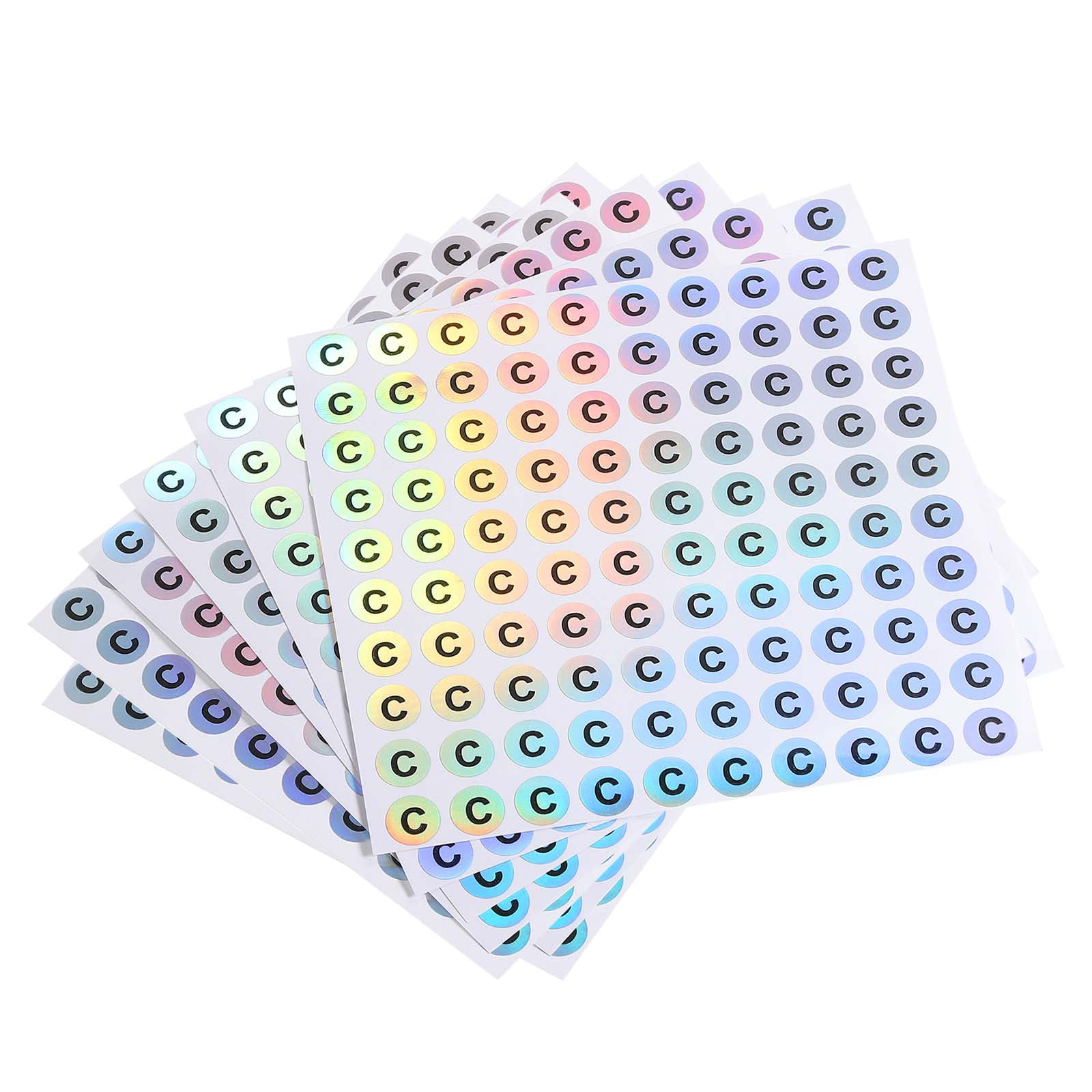 Laser Capital Letter Stickers, Alphabet C Round Self-Adhesive ...