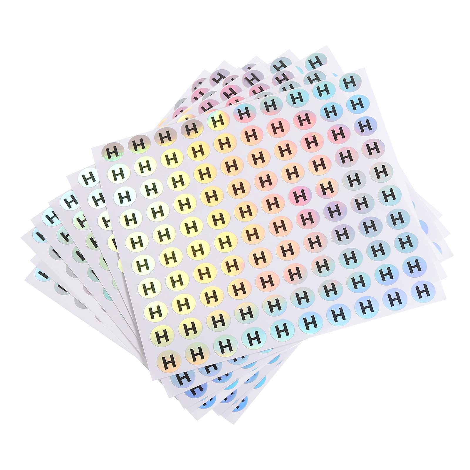 Laser Capital Letter Stickers, Alphabet H Round Self-Adhesive ...