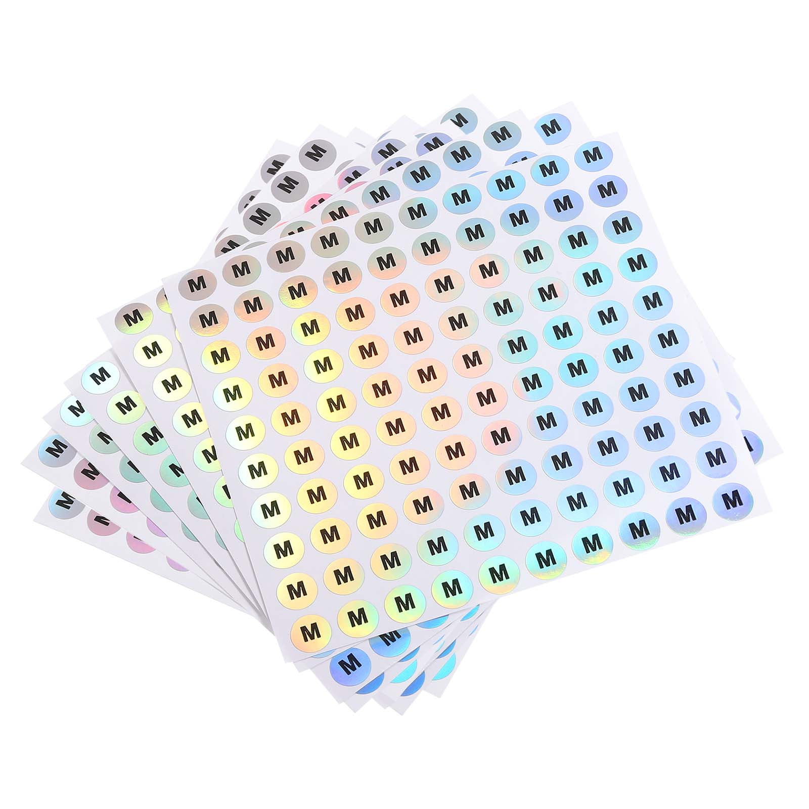 Laser Capital Letter Stickers, Alphabet M Round Self-Adhesive ...