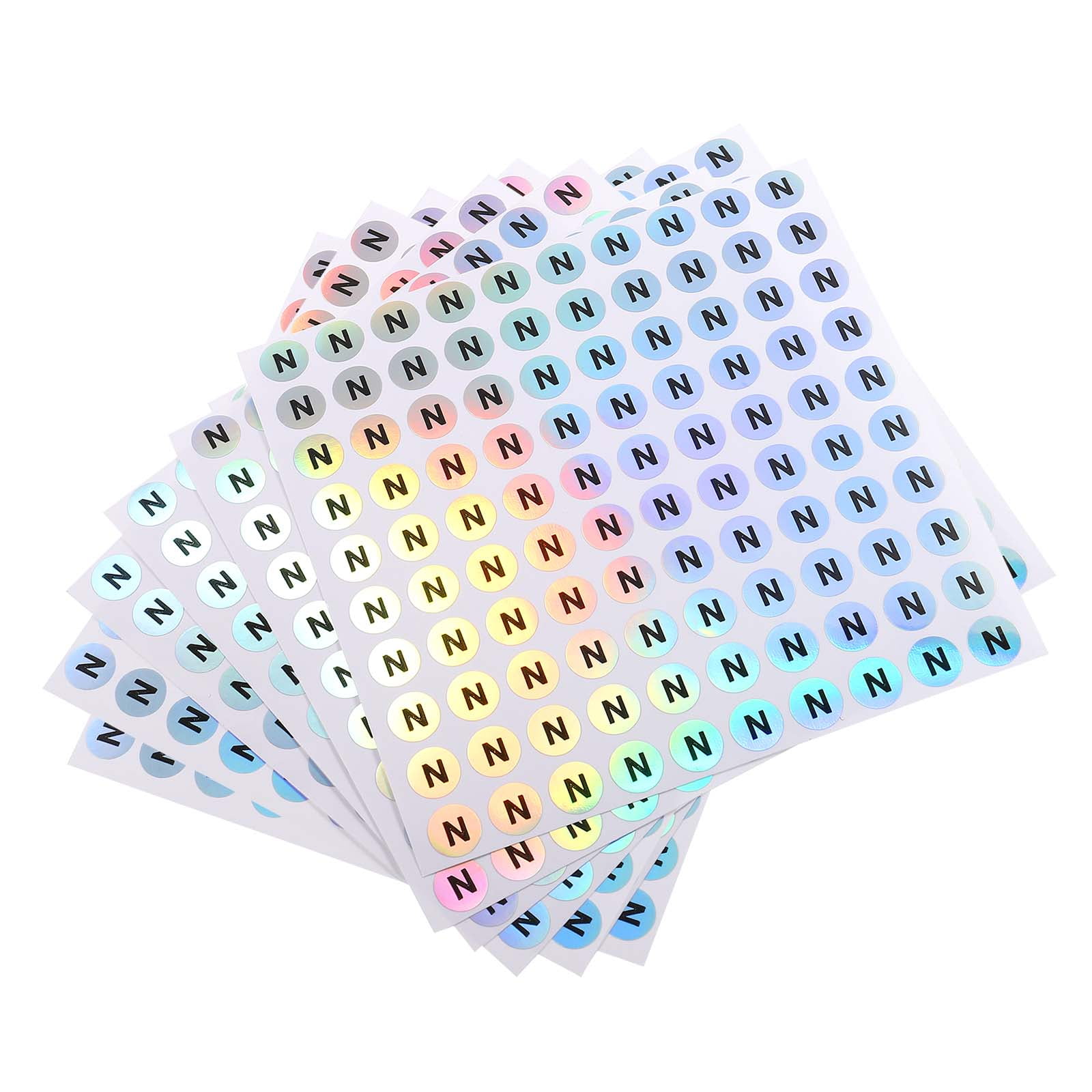 Laser Capital Letter Stickers, Alphabet N Round Self-Adhesive ...